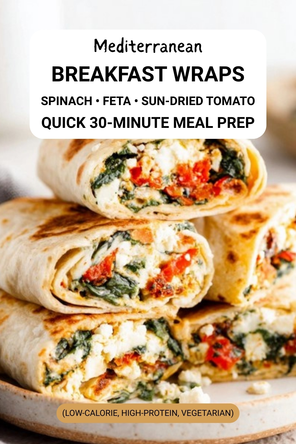 15-Minute Mediterranean Spinach Feta Breakfast Wrap Recipe (Café-Style ...